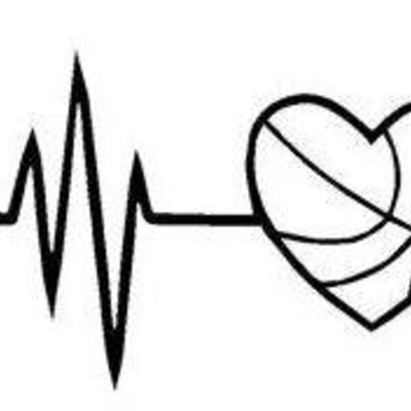 Basketball Heartbeat Svg - Etsy