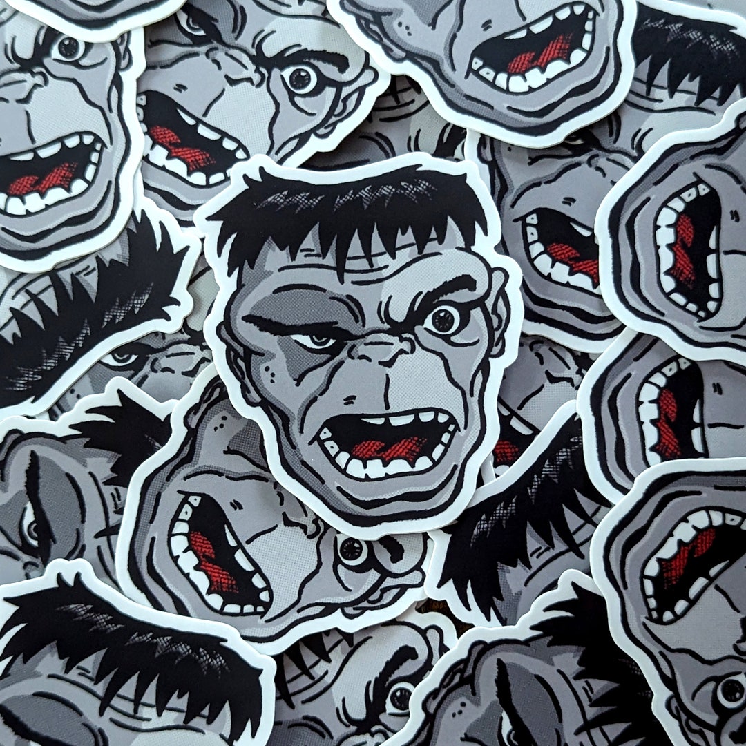 Retro Grey Hulk Vinyl Sticker V2 - Etsy