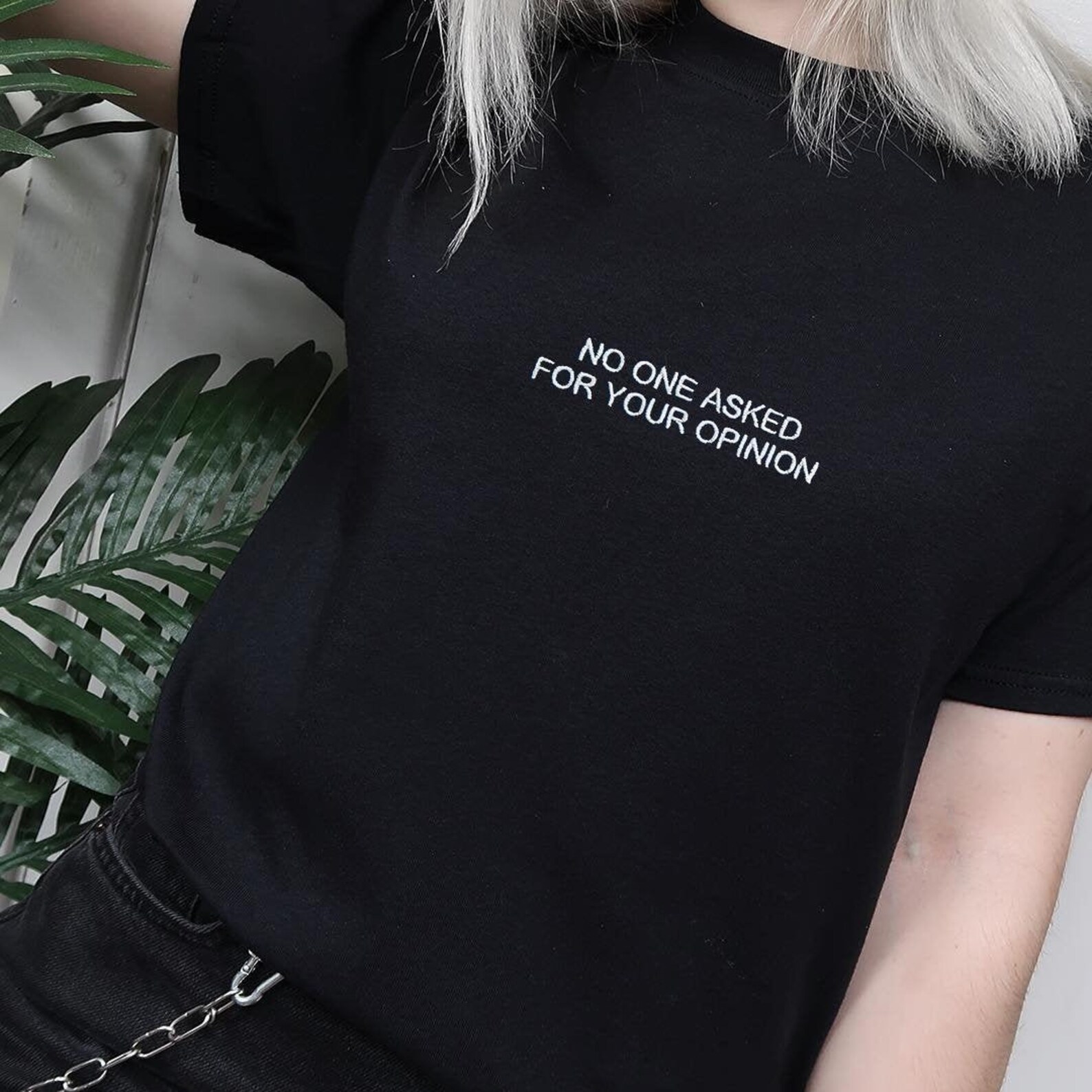No One Asked for Your Opinion Embroidered T-shirt Aesthetic | Etsy