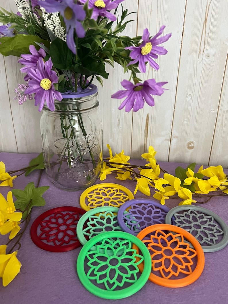 Flower Frog Lid - Mason Jar Lid Insert With Holes for Flower Arranging ...