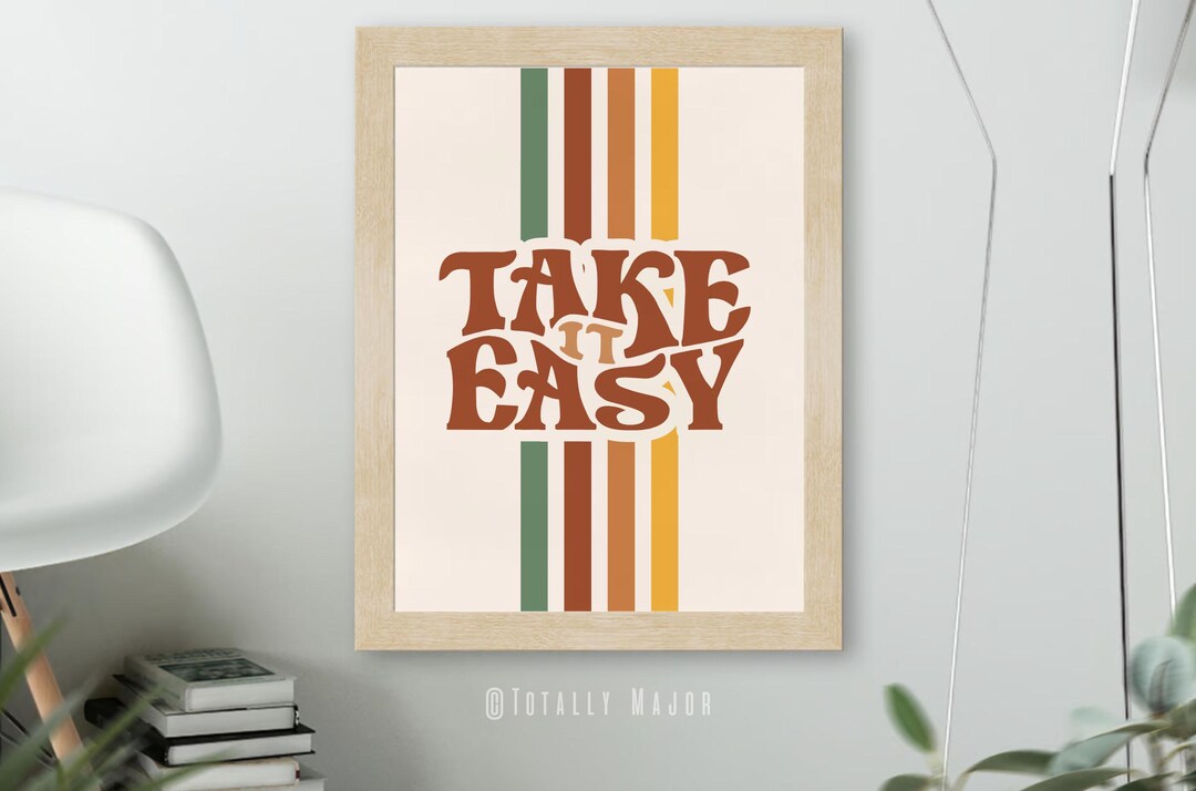 Take It Easy Retro Printable Wall Art - Digital Download - Etsy