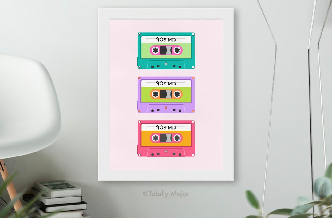90s Mixtape Printable Wall Art - Digital Download - Etsy