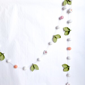 Spring Felt Ball Garland , Spring Leaf Garland , Daisy Garland ,flower ...
