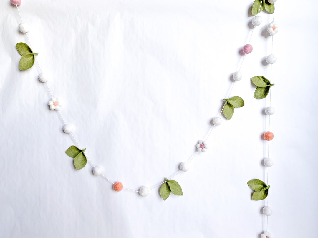 Spring Felt Ball Garland Spring Leaf Garland Daisy Garland - Etsy