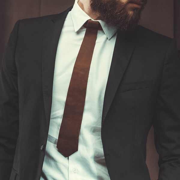 Leather Necktie - Etsy