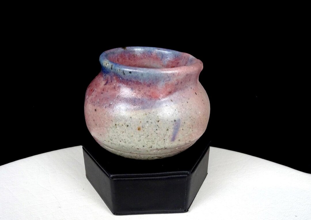 Studio Art Pottery Molly Signed Multicolor Glaze Stoneware Vintage 2 5/ ...