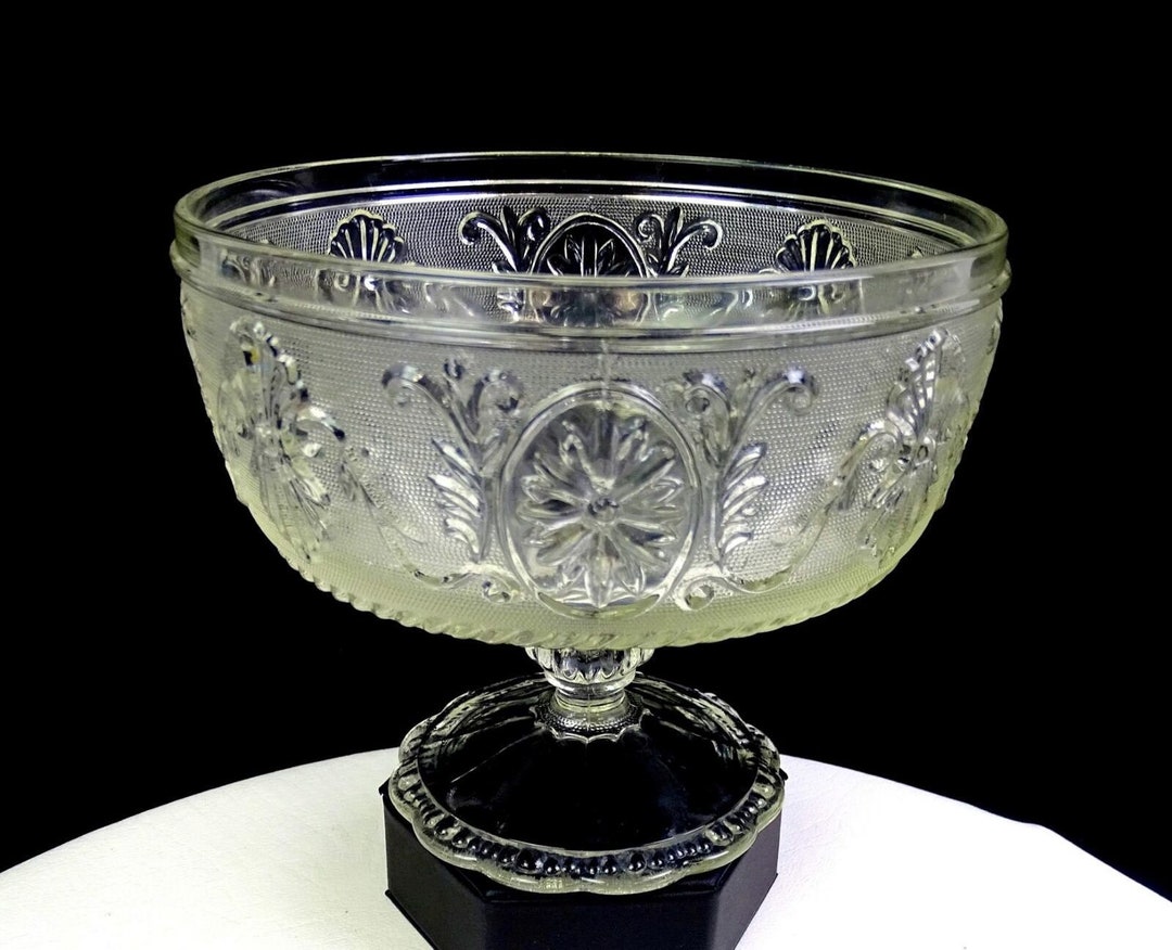 Indiana Glass Depression Era Sandwich Clear Vintage 5 1/2 Compote 1925 ...