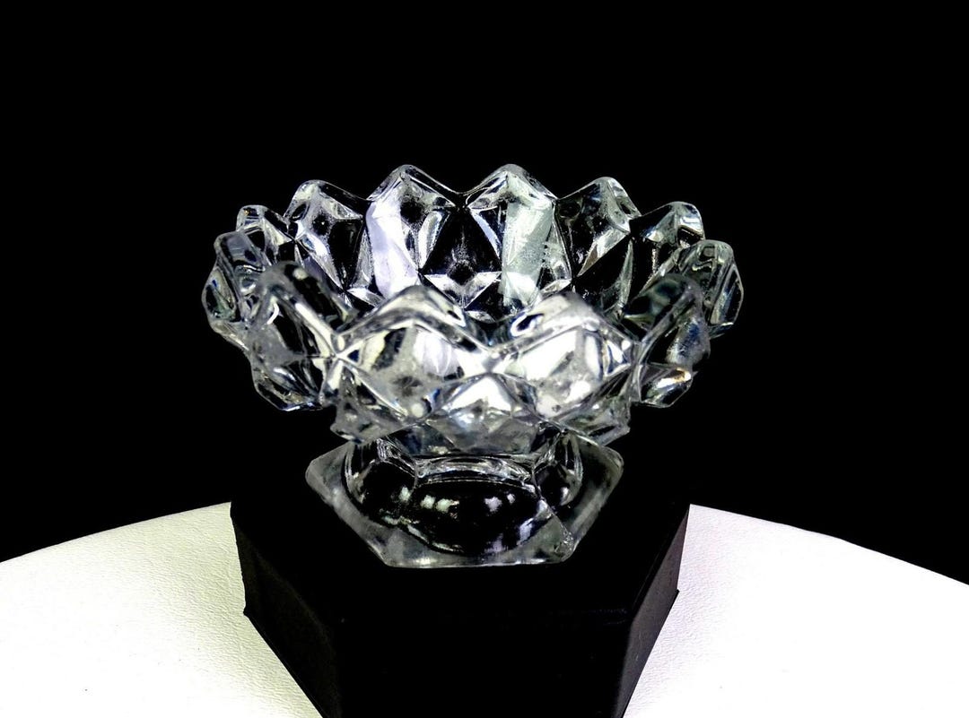 Flint Glass EAPG Flattened Diamond Point Antique 2 1/4" Master Salt ...