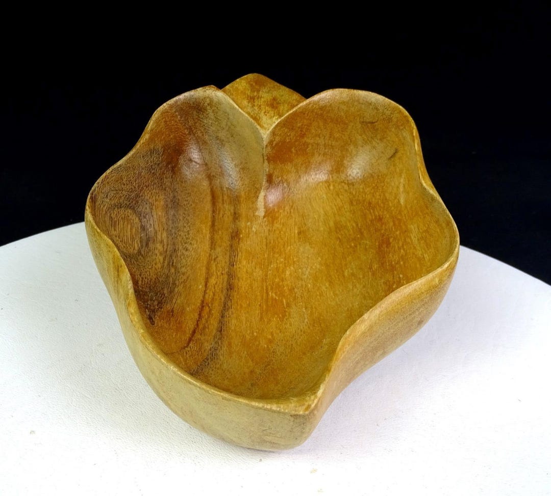 Blair Hawaii Signed Monkey Pod Wood Hand Carved Leaf Vintage 8 3/8 ...