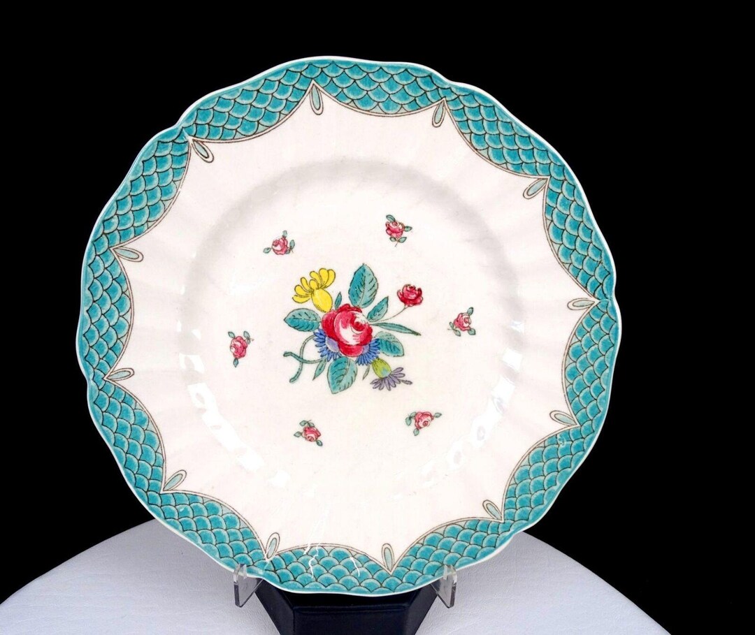 Royal Doulton Porcelain Lowestoft Bouquet Vintage 9 3/8" Luncheon Plate ...