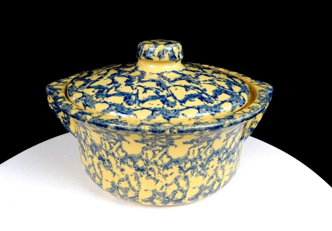 RRP Co Robinson Ransbottom Pottery Spongeware Vintage 9 1/4 Casserole ...