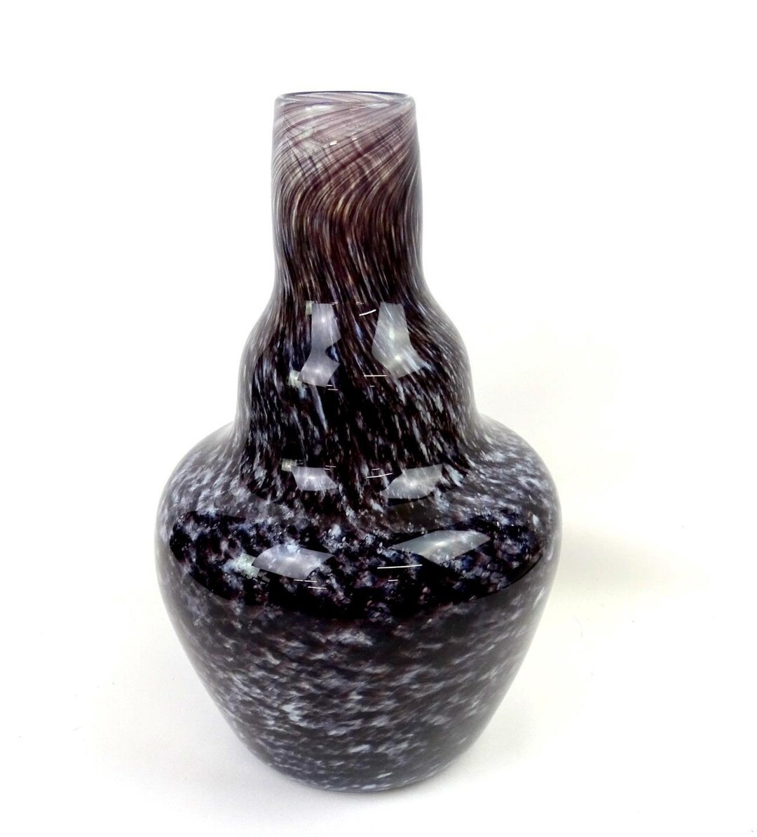 David Funk Signed Art Glass Amethyst Galaxy Swirl Large 10 3/4" Vase ...