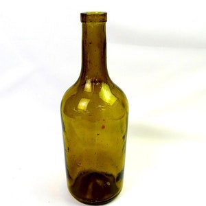 Antique Green Seedy Glass Tooled Mouth Kick up Base 10 1/8 Wine Bottle ...