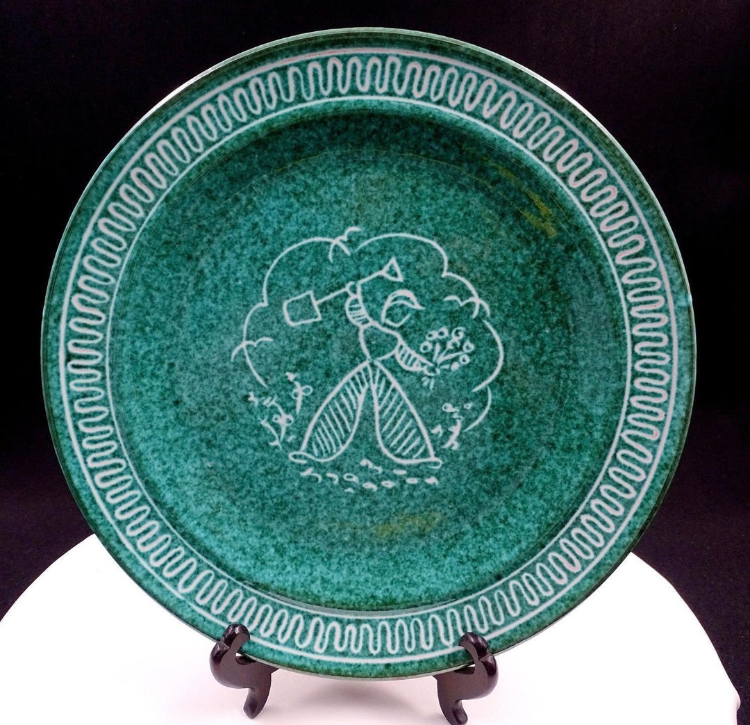 Elle Keramikk Art Pottery 129 Green Man With Shovel 10 7/8 Plate 1942 ...