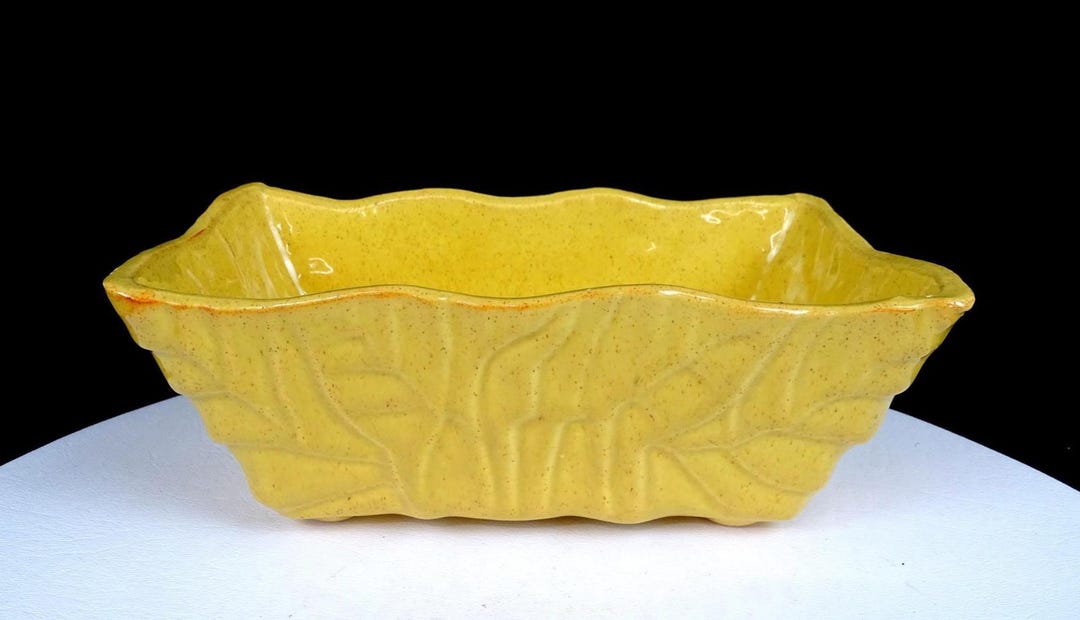 Ungemach UPCO Pottery Yellow Speckled Leaf Pattern 8 3/8" Bonzai ...