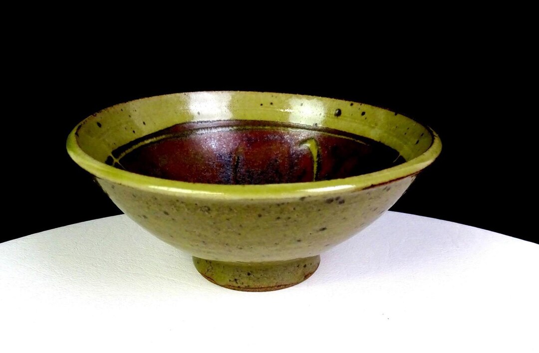 Eric Norstad Signed Studio Pottery Abstract Decorated 5 3/4" Footed ...