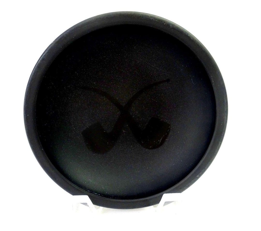 Imperial Glass Black Suede Line Crossed Pipes Rare 6 1/4 Pipe Bowl ...