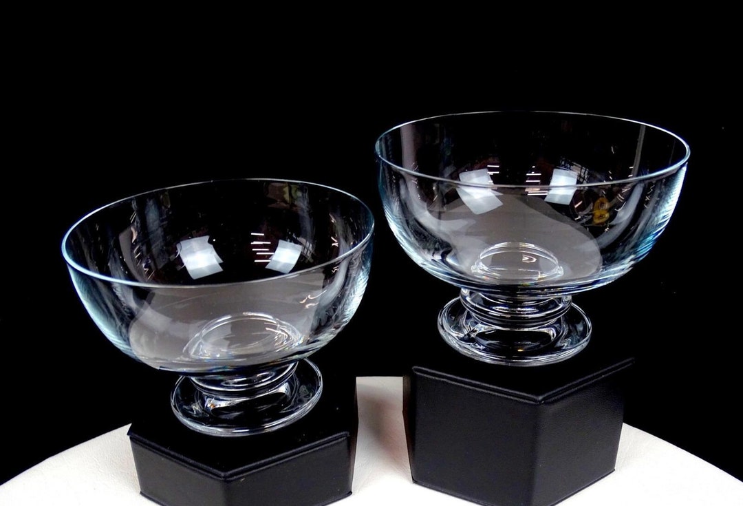 Pasabahce Turkey Crystal Clear Glass Wafer Stem 2 Piece 3 Footed ...