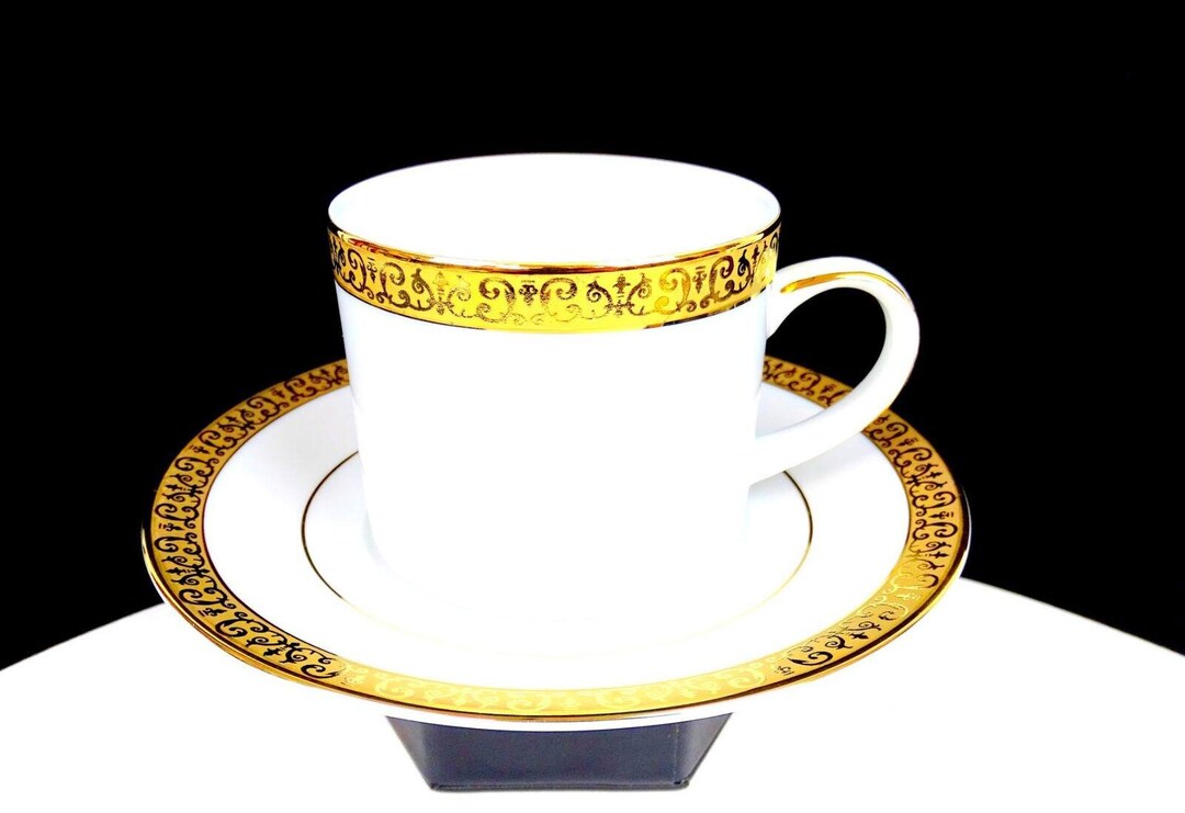 Royal Gallery Porcelain Macys Gold Buffet Vintage 2 5/8 Cup & Saucer ...