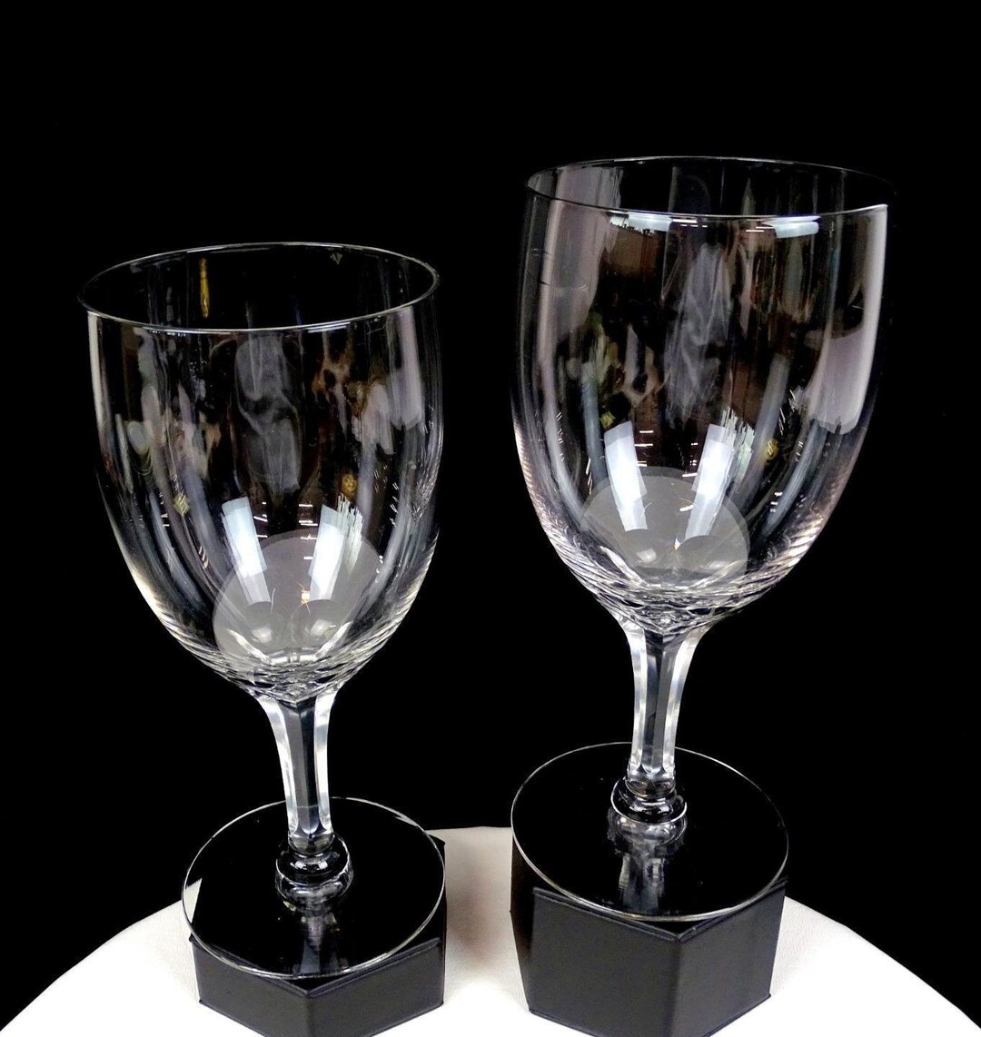 Seneca Crystal Gotham Pattern Panel Stem 2 Piece Large 8.75 Water ...