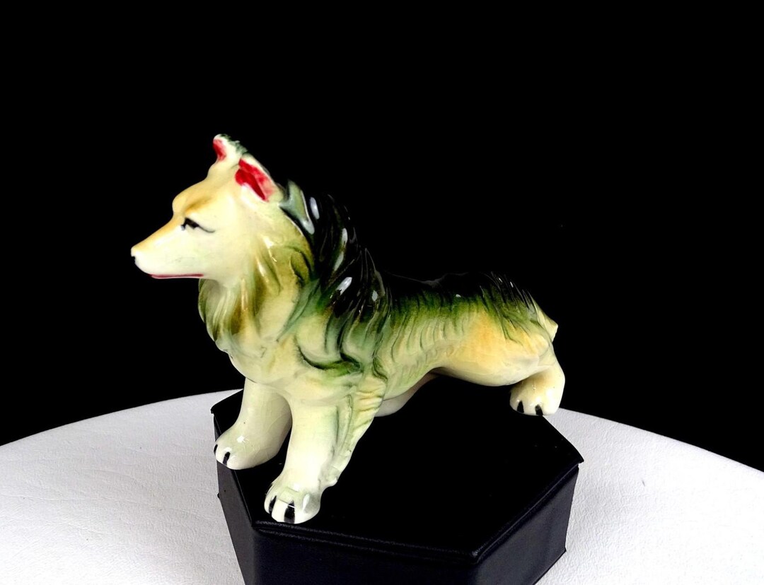 Japan Vintage Porcelain Hand Painted Collie Dog 5 1/4" Figurine - Etsy