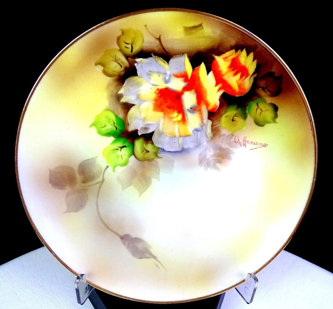Noritake Japan Morimura Bros Artist Signed Floral 6 1/4" Side Plate ...
