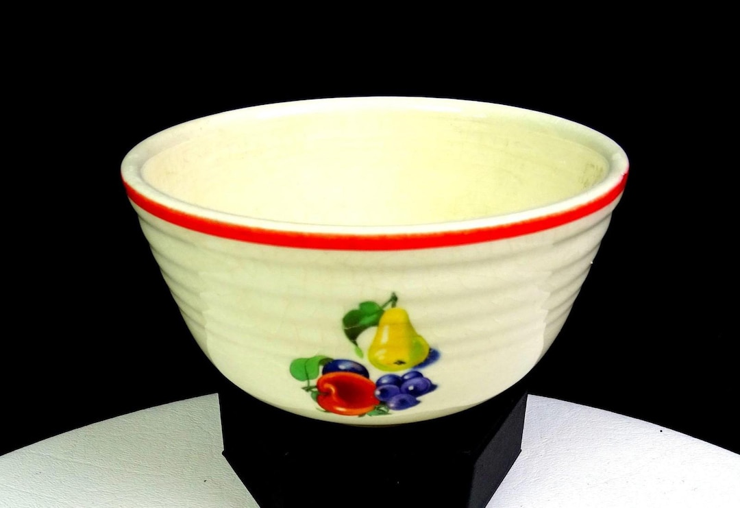 Cronin Pottery Company Bake Oven Fruit Motif Vintage 5 1/8" Mixing Bowl ...