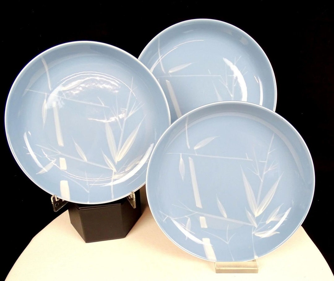 Winfield Porcelain Blue Pacific Pattern 3 Piece Vintage 7 1/2 Salad ...