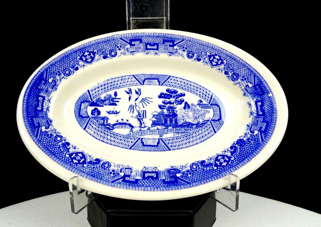 Vintage Buffalo Oneida China Blue Willow Pattern 7 Oval Dish - Etsy