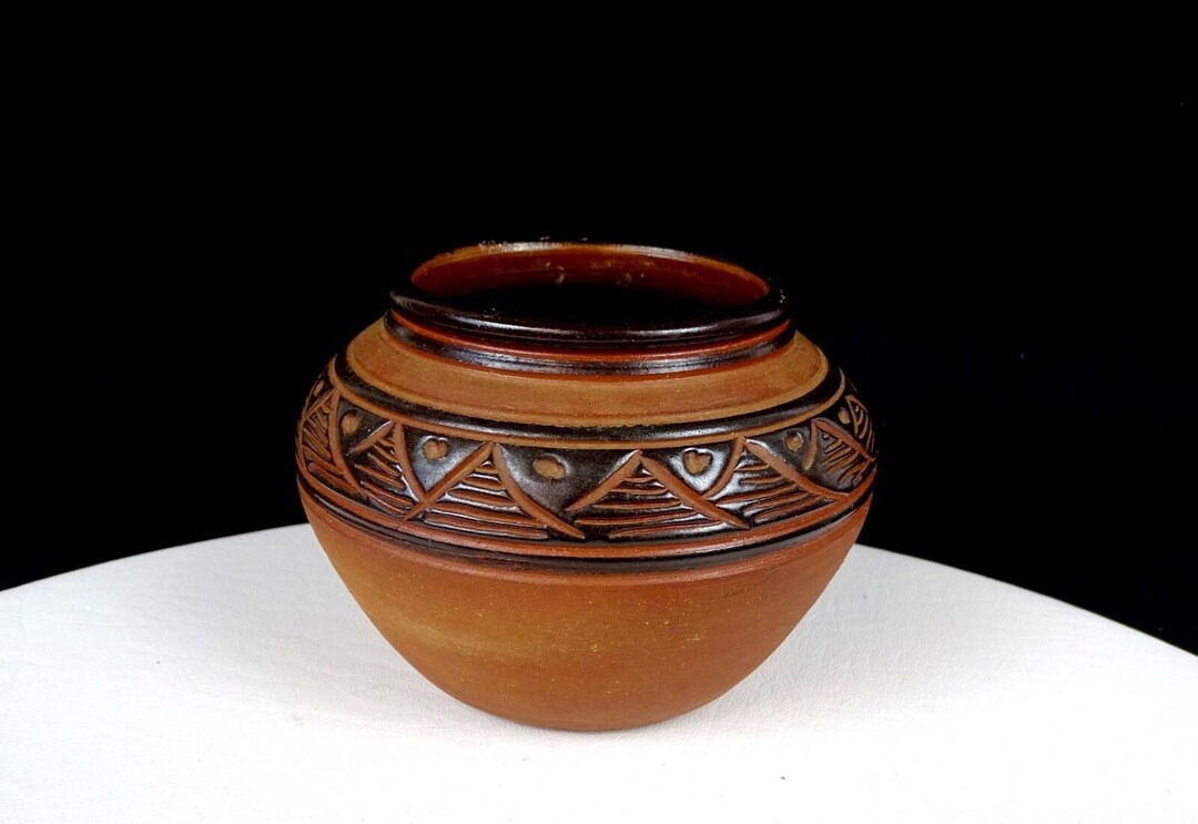 Louis Mideke NW Art Pottery Sgraffito Vintage Stoneware 3 3/8 Vase 1950 ...