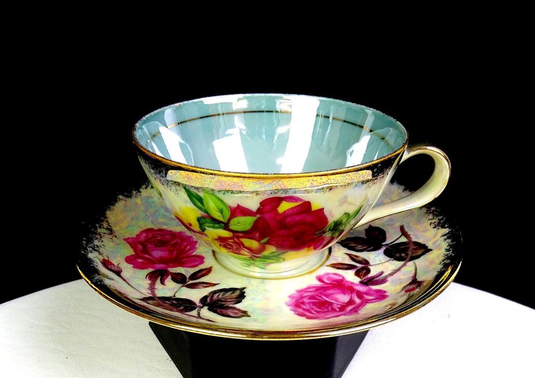 Japanese Porcelain C-63 Roses and Gold Iridescent Vintage 2" Cup ...