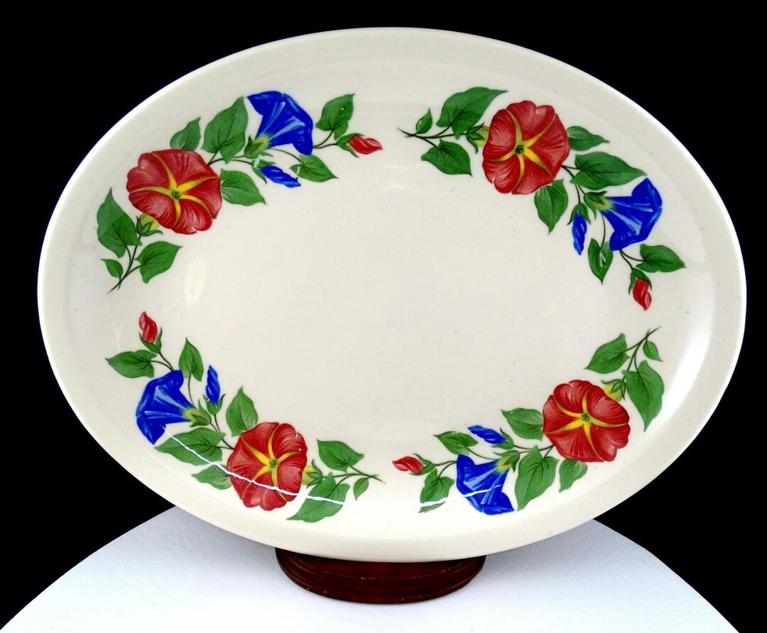 Paden City Pottery Shenandoah Ware Morning Glory 13 7/8" Oval Platter ...