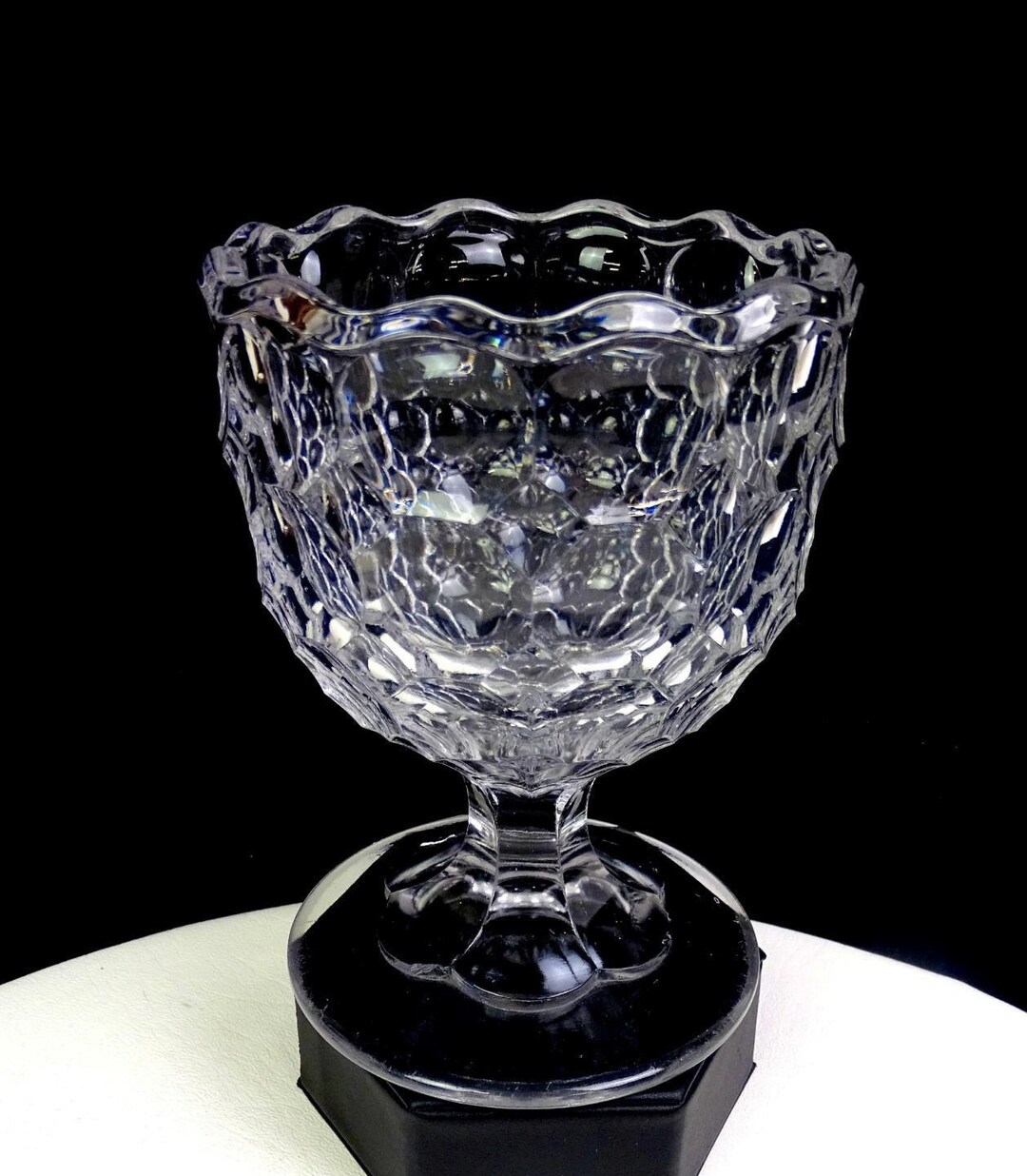 Flint Glass EAPG Honeycomb Pattern Clear Antique 5 3/4" Spooner 1850 ...