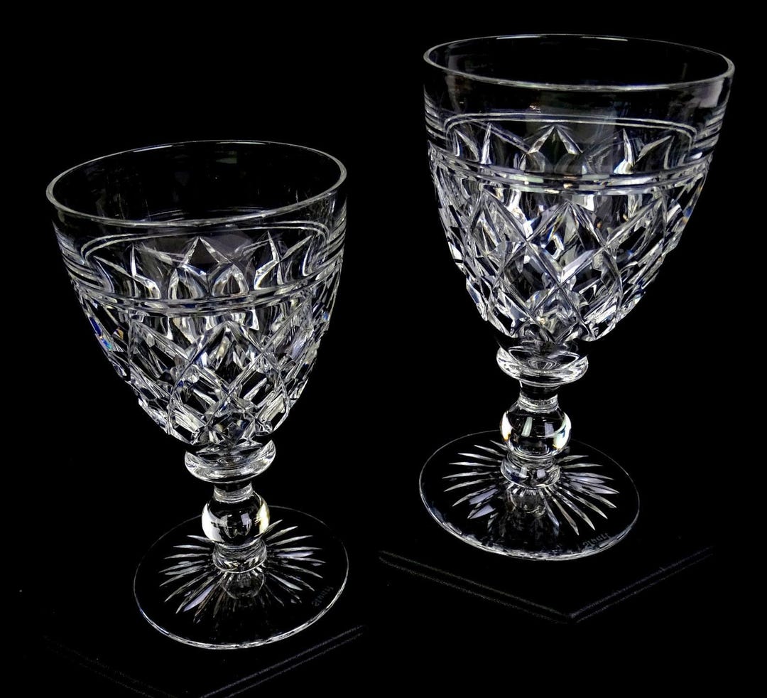 Stuart Crystal England Signed 2 Victoria Cut Ball Stem 4 1/2" Wine ...