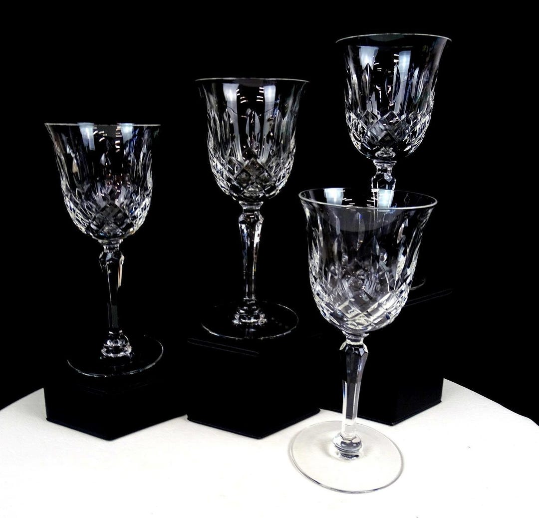 Tiffin Franciscan Masterpiece Cut Crystal Elyse Pattern 4pc 6 Wine ...