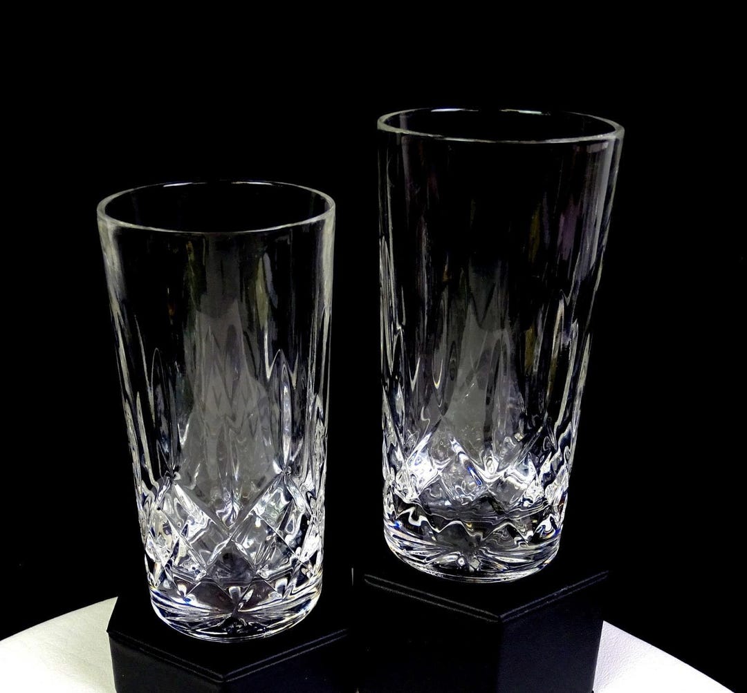 Brilliant Cut Irish Crystal Criss Cross 2 Weghted Base 5 3/4" Highball ...