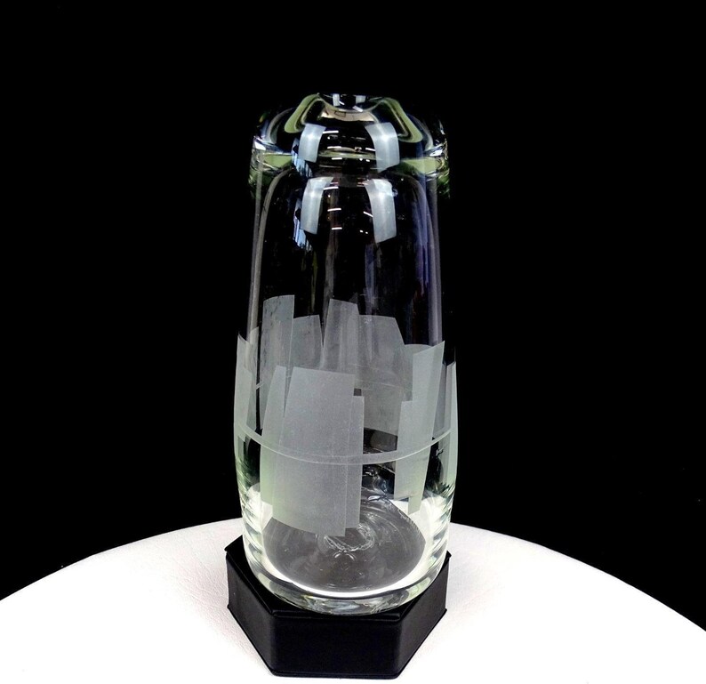 Buzz Williams Signed Alder House Art Glass Square Etched - Etsy