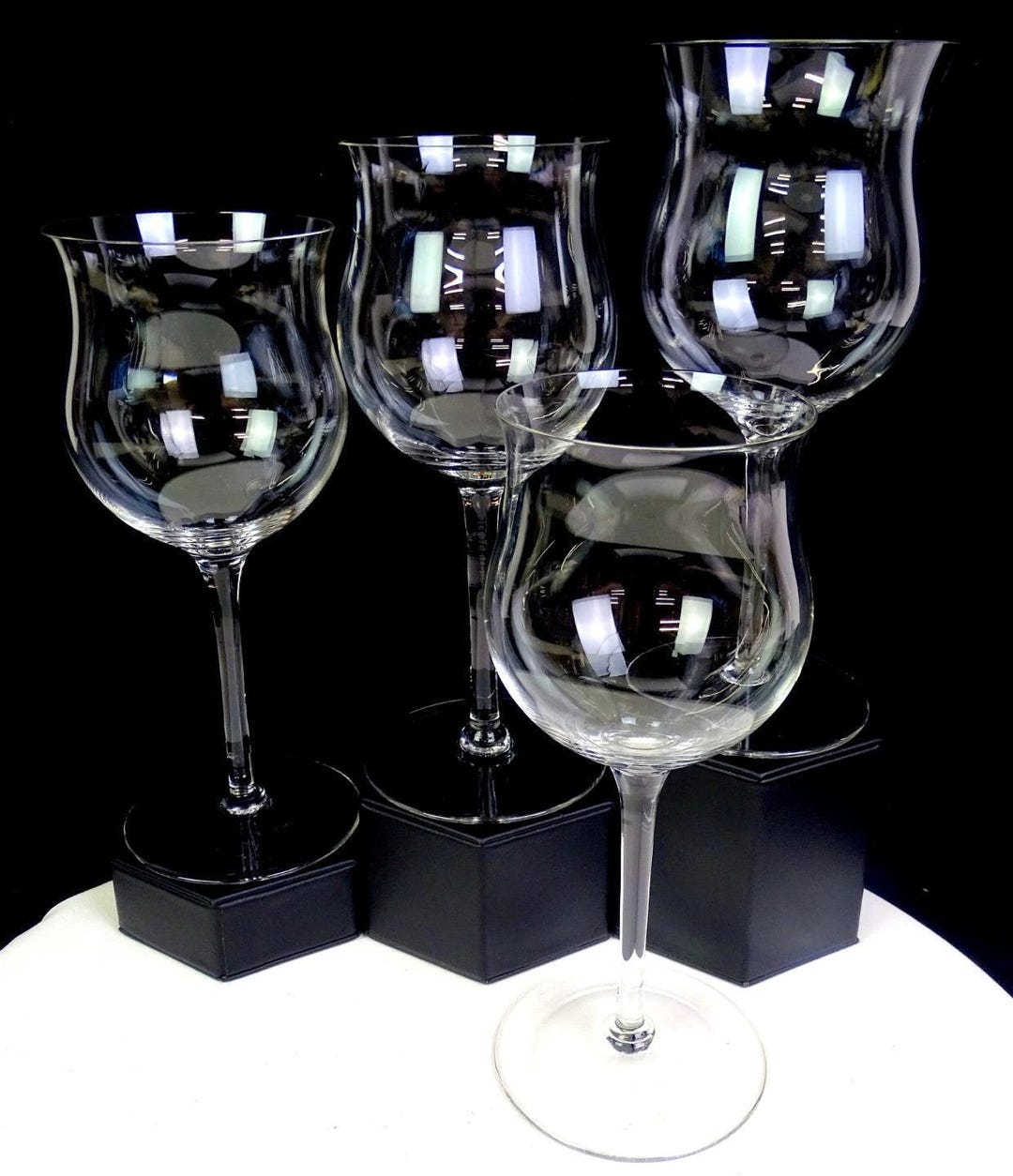 Orrefors Sweden Crystal Lisa Pattern Clear Plain 4 Pc 8 1/8 Wine ...