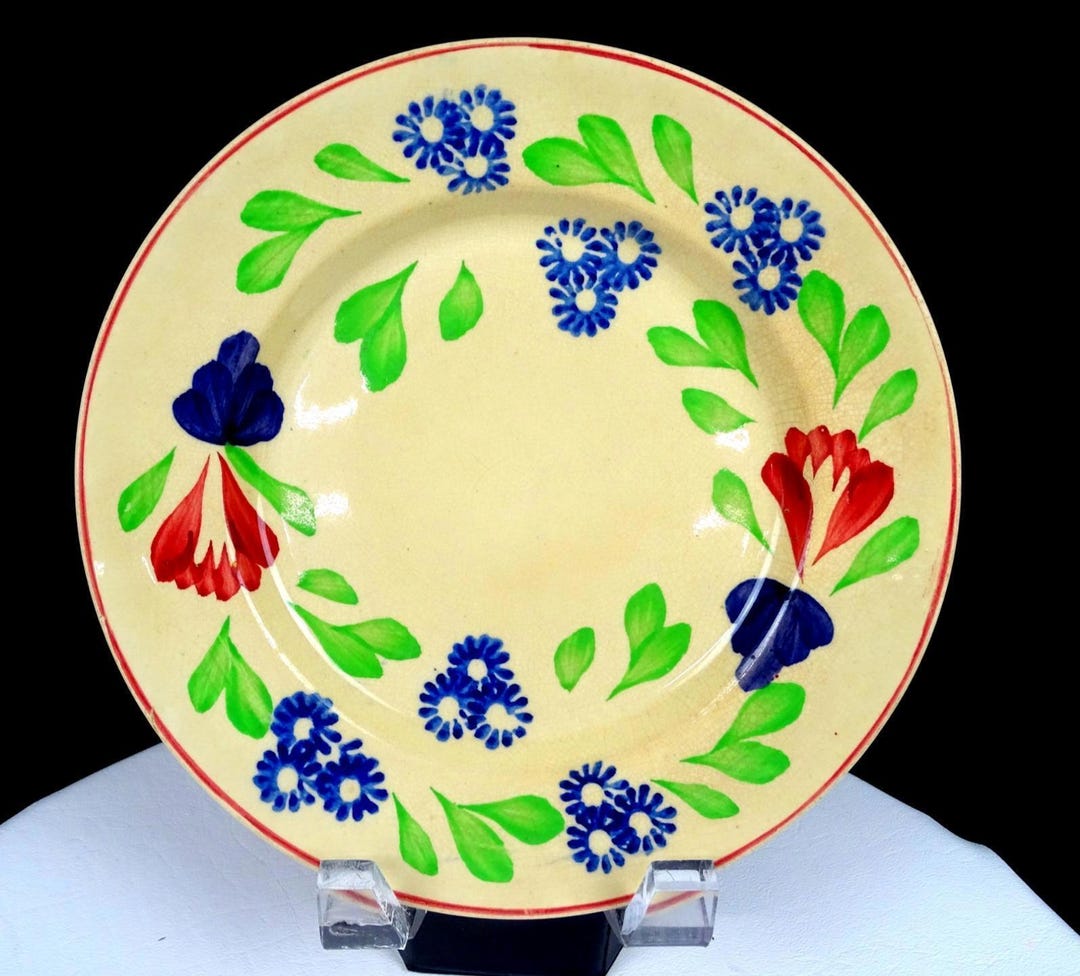 British Anchor Pottery Company Stick Flower Vintage 8 Salad Plate 1945 ...