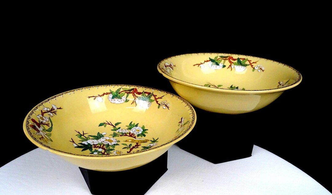 Wedgwood Porcelain Cuckoo Yellow Antique 2 Piece 6.25" Coupe Cereal ...