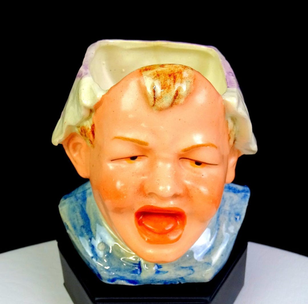 German Porcelain Victorian Child Crying 3664 Antique 3 3/4 Vase Planter ...