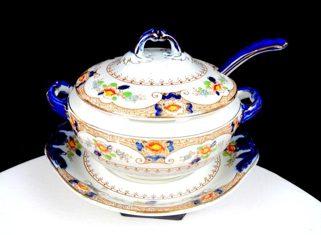 Samson Hancock & Sons Corona Ware Tokio 7 Sauce Gravy Tureen W/ Ladle ...