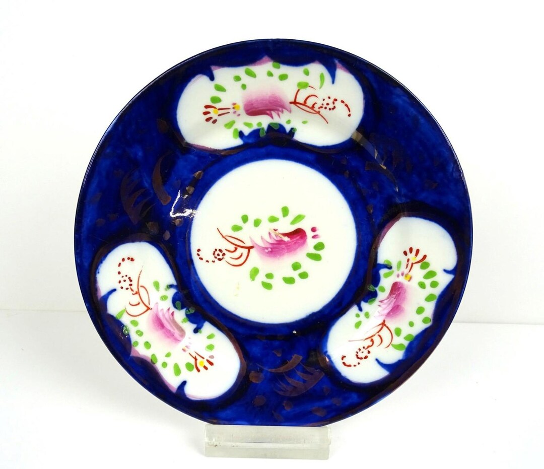 Gaudy Welsh Staffordshire Porcelain Columbine 6" Bread & Butter Plate ...