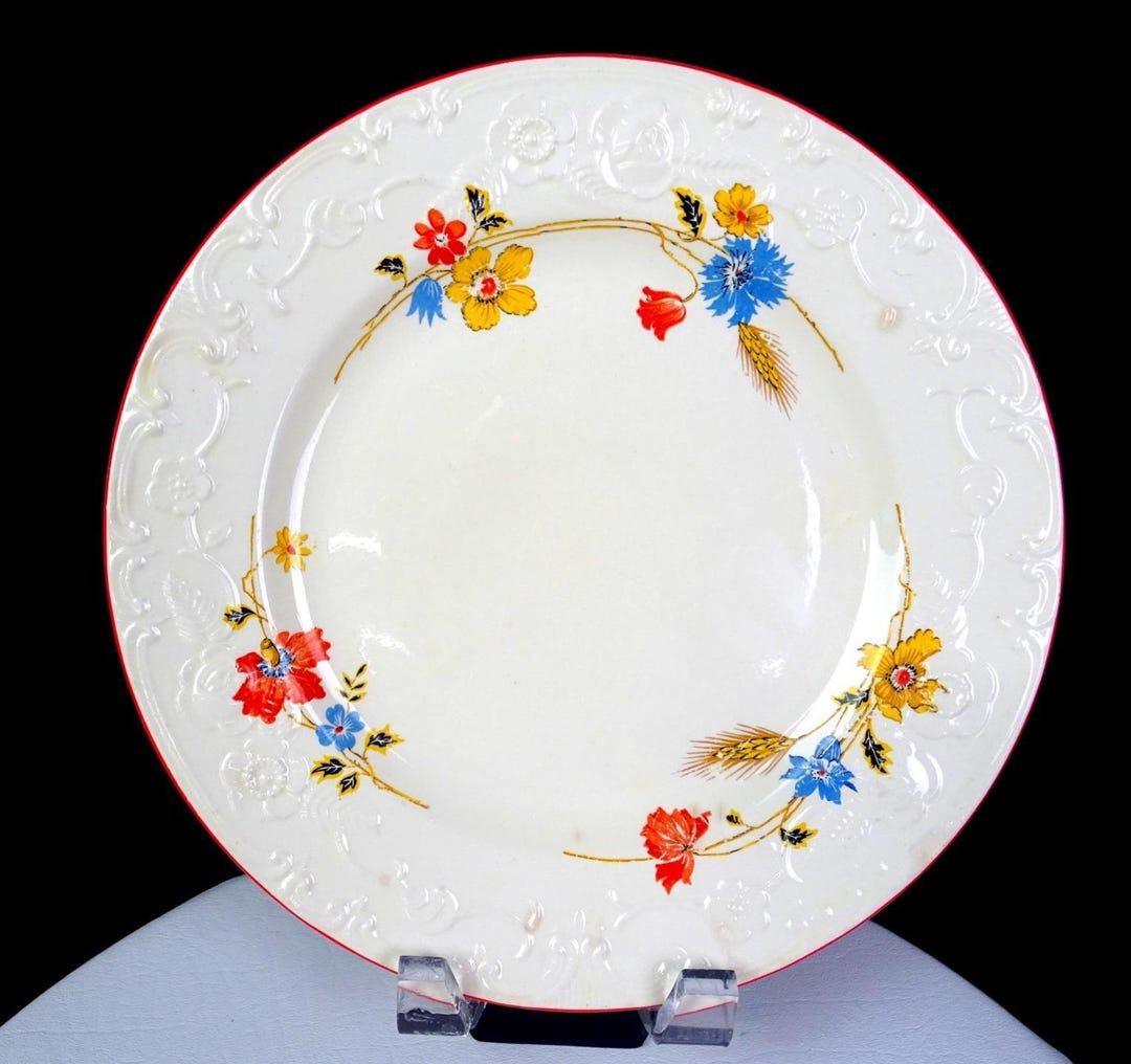 Homer Laughlin Oven Serve Porcelain Floral Vintage 10 1/8" Dinner Plate ...