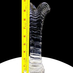 Imperial Glass Clear Ruffled Rim Vintage Ripple & Ribbon 9 3/4" Swung ...