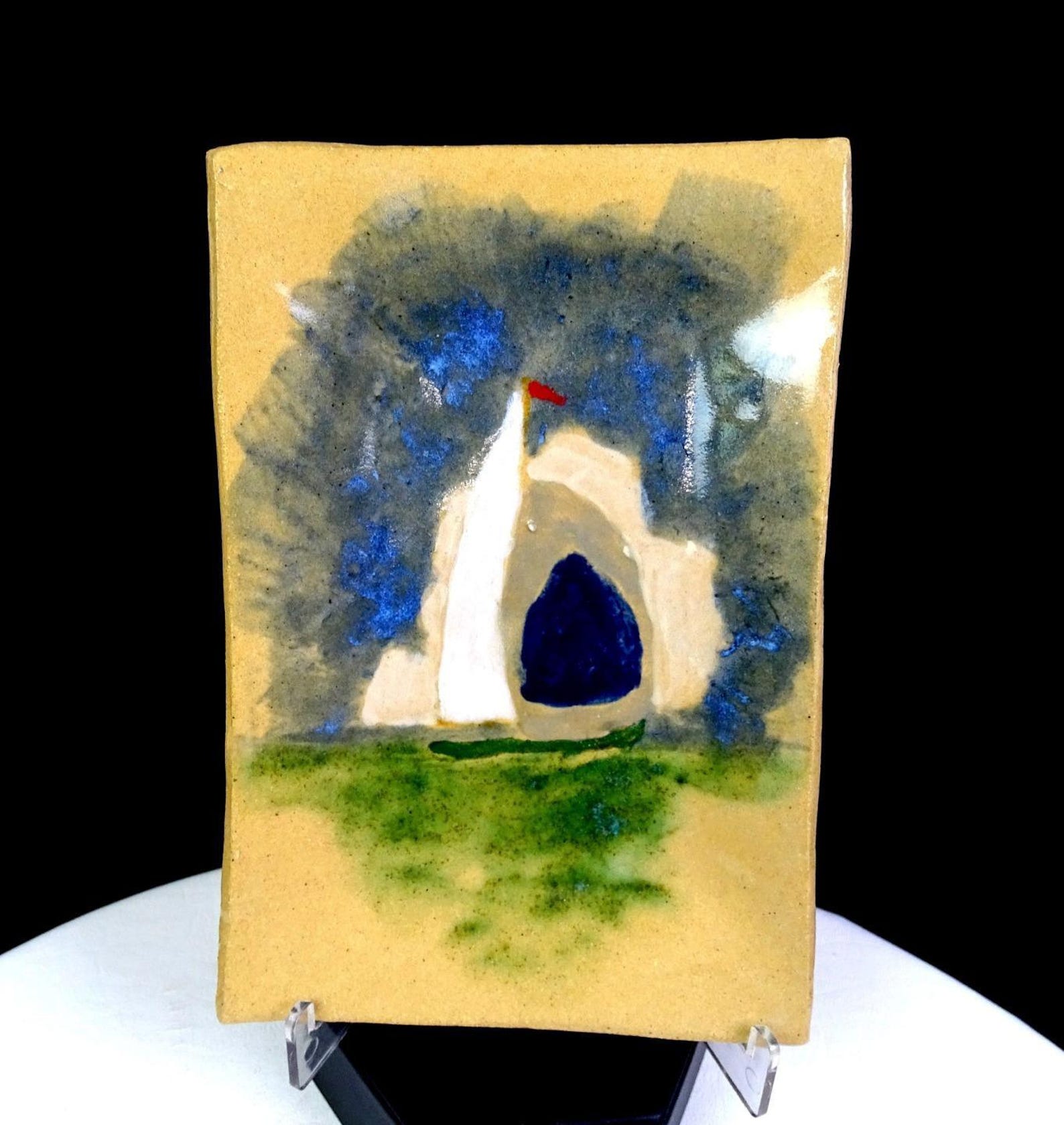 Mike Rozzi Signed Orcas Island Pottery Sailboat Pattern 6 3/4 ...