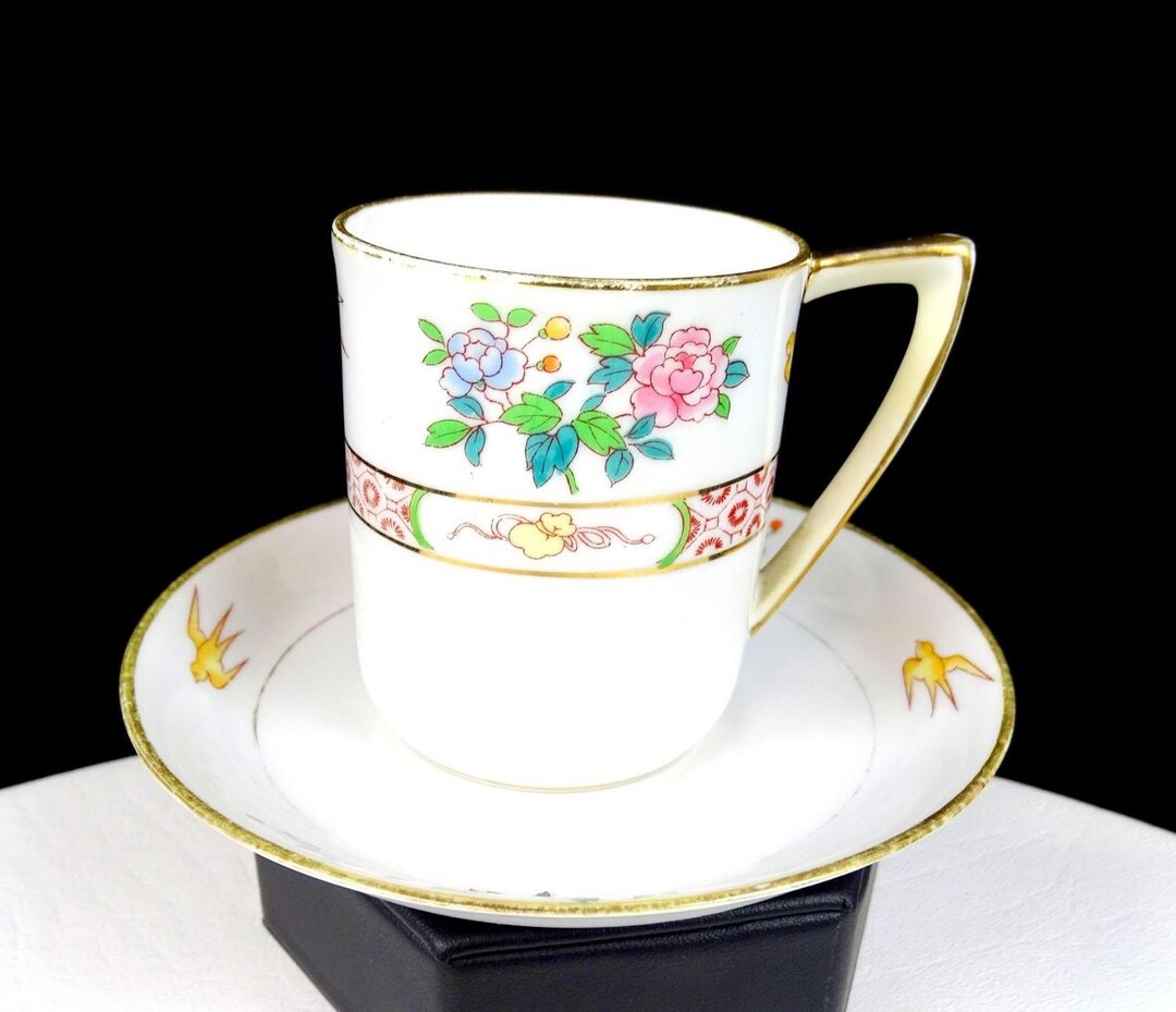 Nippon Morimura Japan Antique Gold Swallows 2 5/8" Chocolate Cup ...