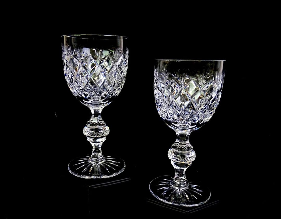 Kusak Brilliant Cut Crystal Cherry Diamond and Fan 2pc 6 1/4" Claret ...