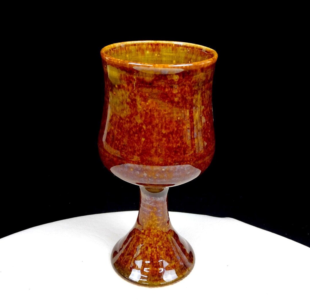 KDS Ken Stevens Signed NW Pottery Brown Flame Glaze Vintage 6" Chalice ...