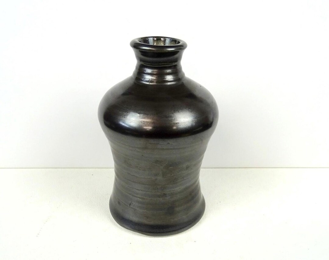 Louis Mideke NW Art Pottery Gun Metal Black Glaze Vintage Stoneware 4 3 ...